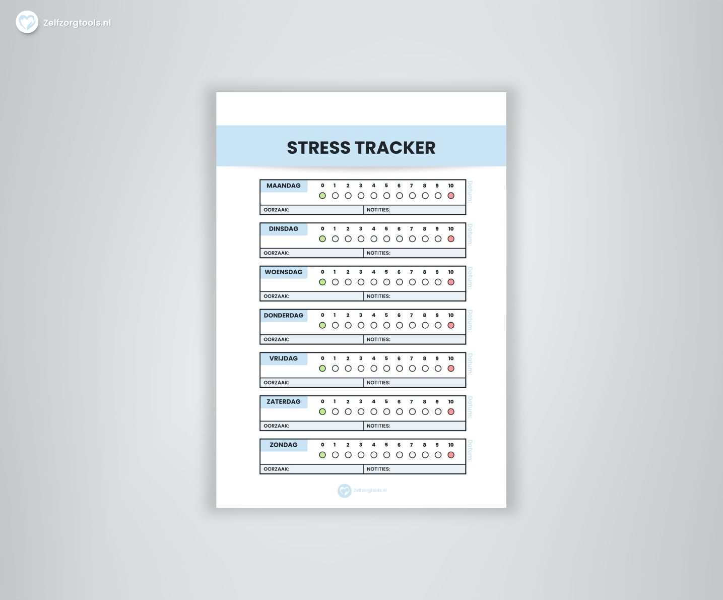 Stresstracker Week - Zelfzorgtools