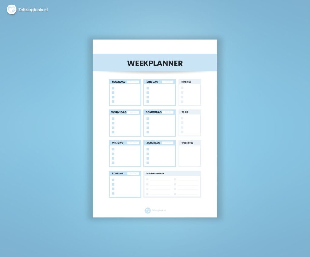 Weekplanner - Zelfzorgtools
